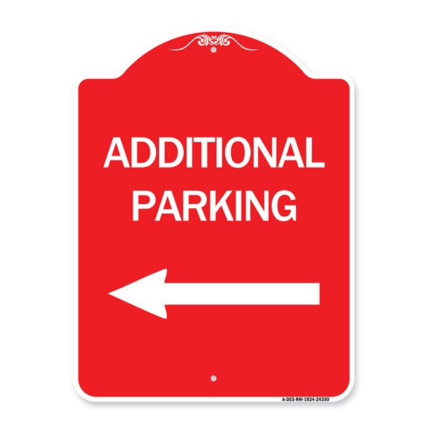 Signmission Designer Series Sign - Additional Parking Sign (Left Arrow ...