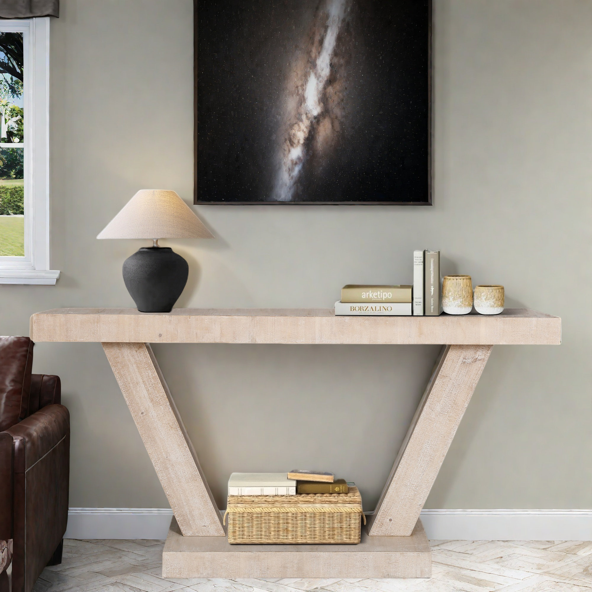Gracie Oaks Vintage Console Table With 2-tier Stability And Trapezoid Design - Wayfair Canada