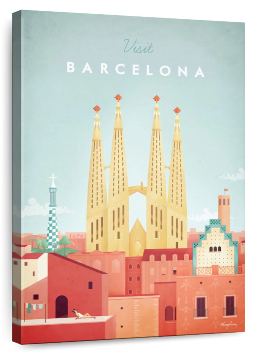 Ebern Designs Aime Barcelona Vintage Travel Poster | Wayfair