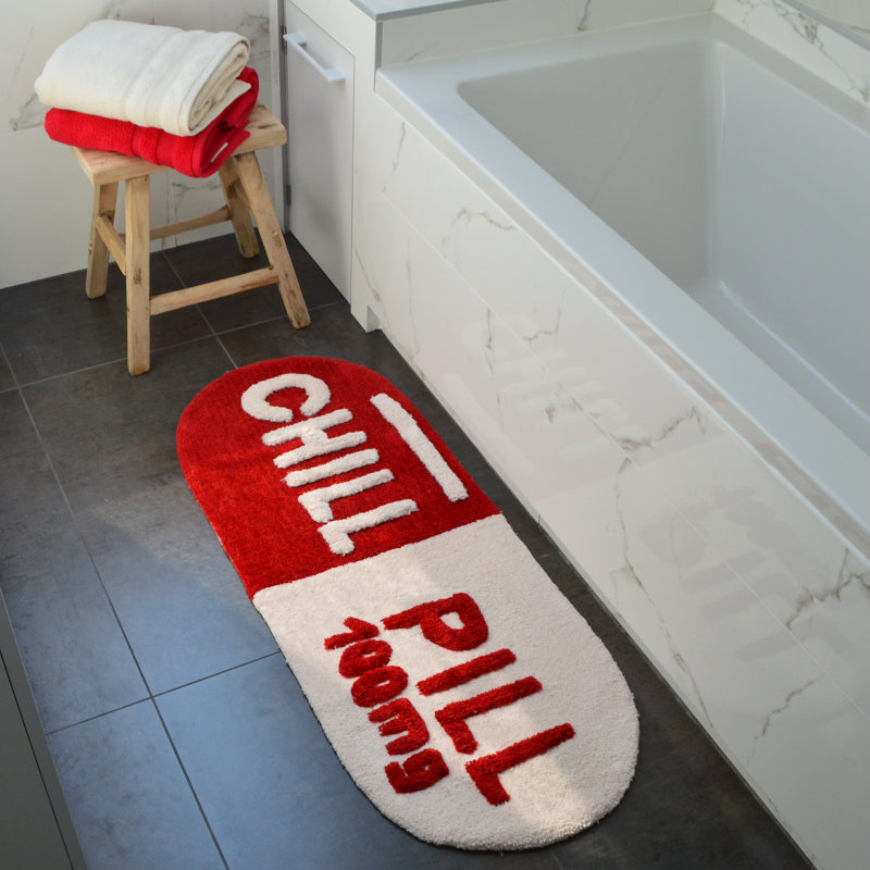 17 Stories Chill Pill Long Runner Bath Mat | Wayfair.co.uk