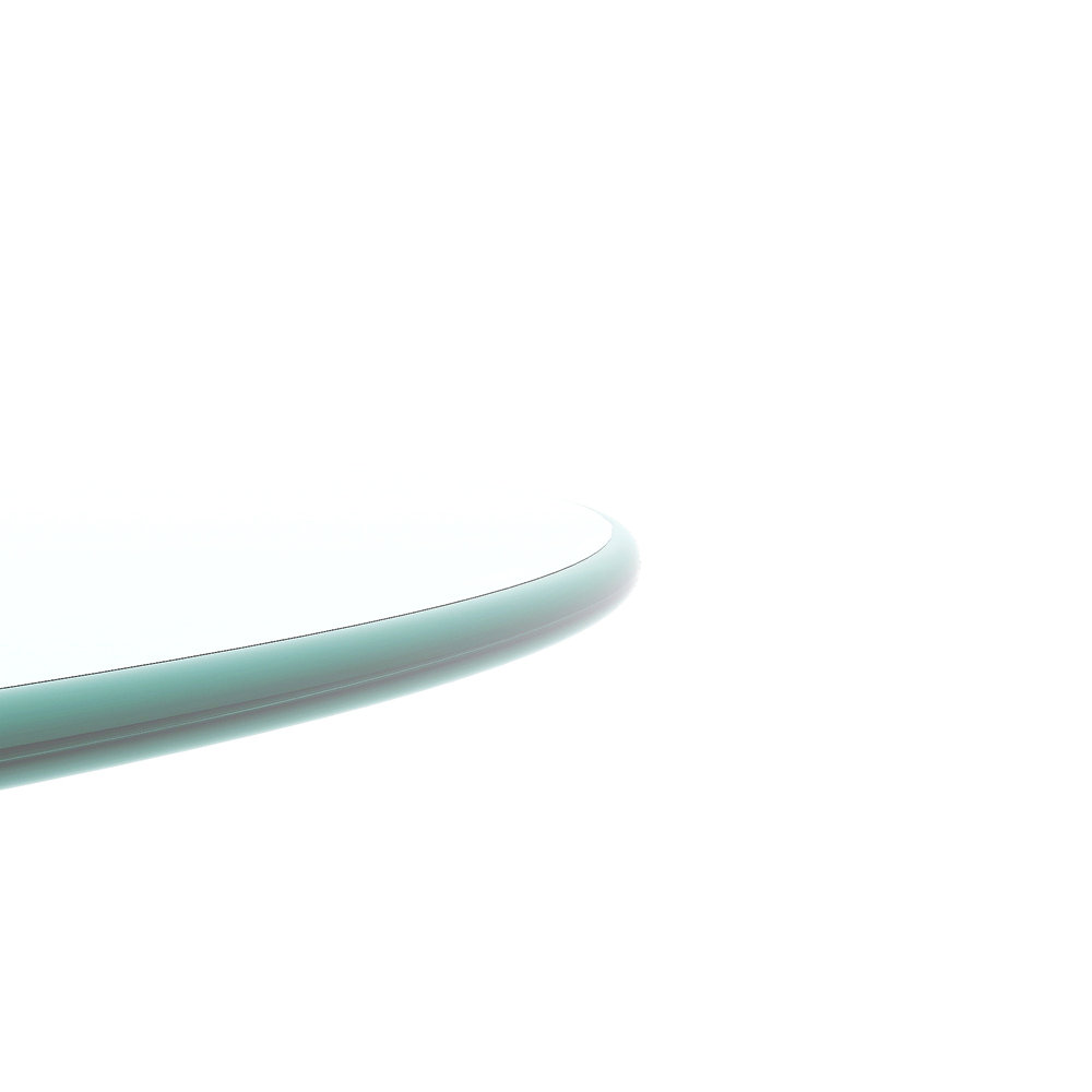 Wrought Studio™ 20" Inch Round Tempered Glass Table Top Clear Glass 1/4 ...