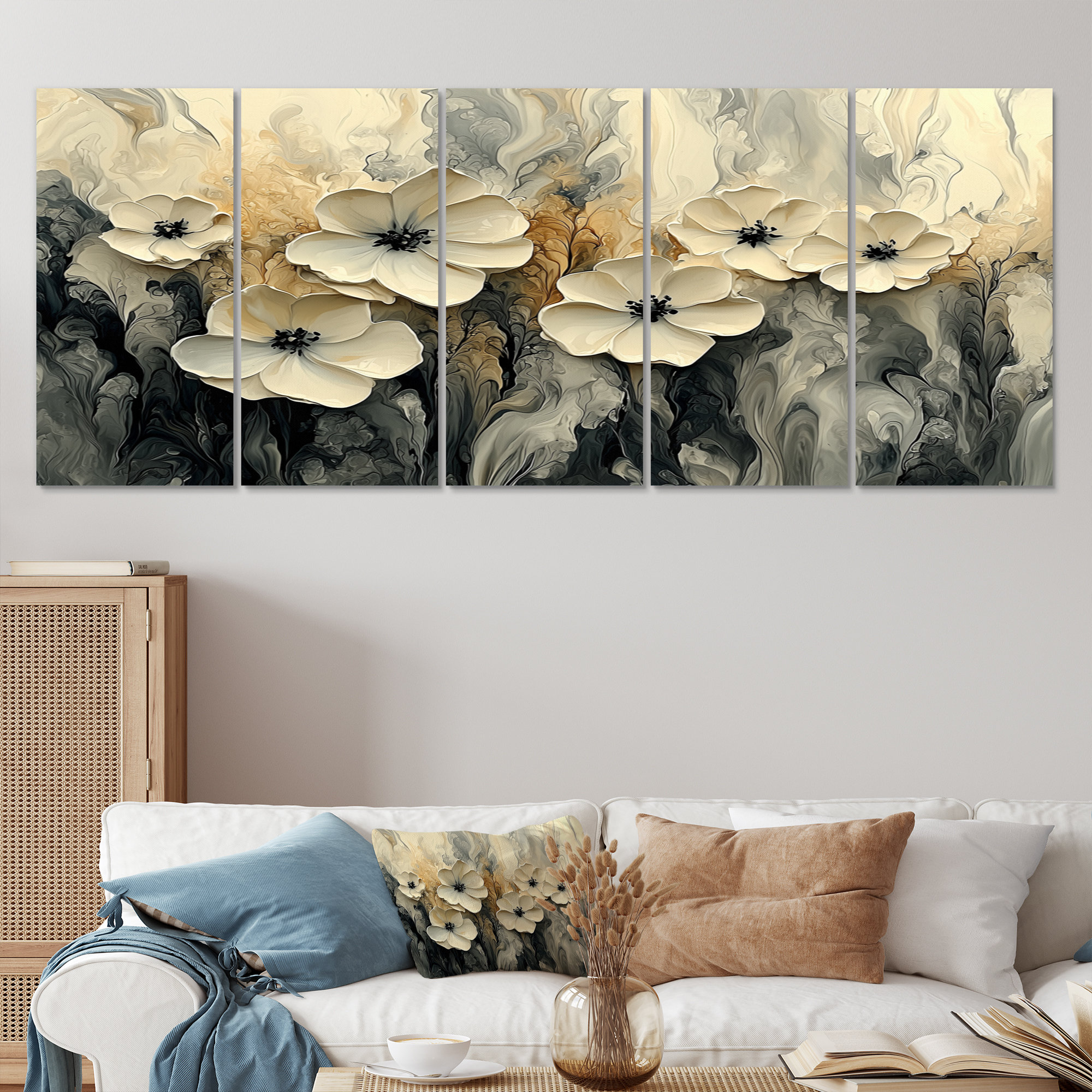 Winston Porter Beck - Flowers Wall Art - Modern Wall Art Set 5 Piece ...