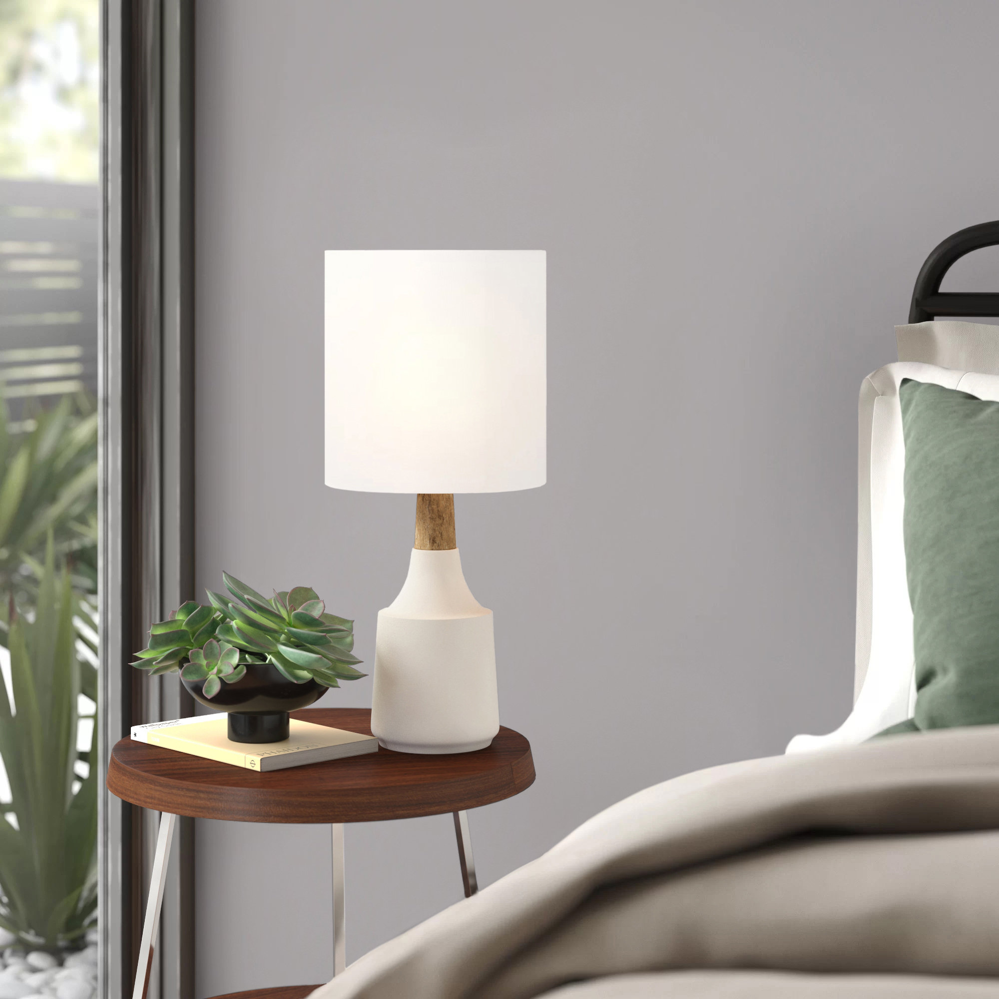 Beachcrest Home™ Dedrik Tan 17.5" Table Lamp & Reviews | Wayfair