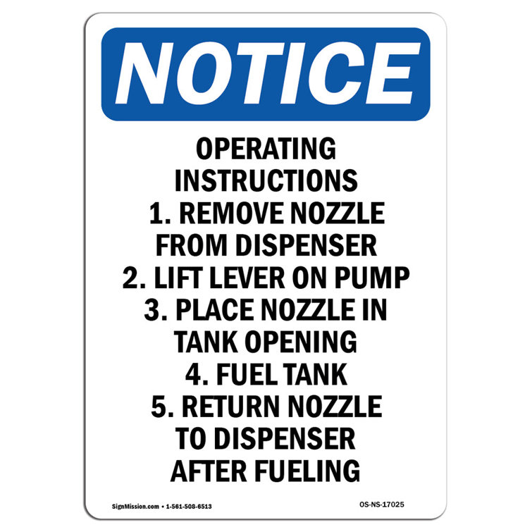 SignMission OSHA Notice - Operating Instructions 1. Remove Sign | Heavy ...