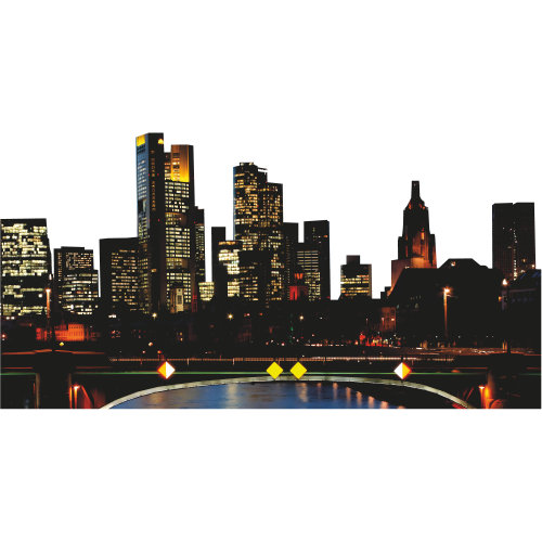 Wet Paint Printing H13751 Frankfurt German Bridge Skyline Cardboard ...