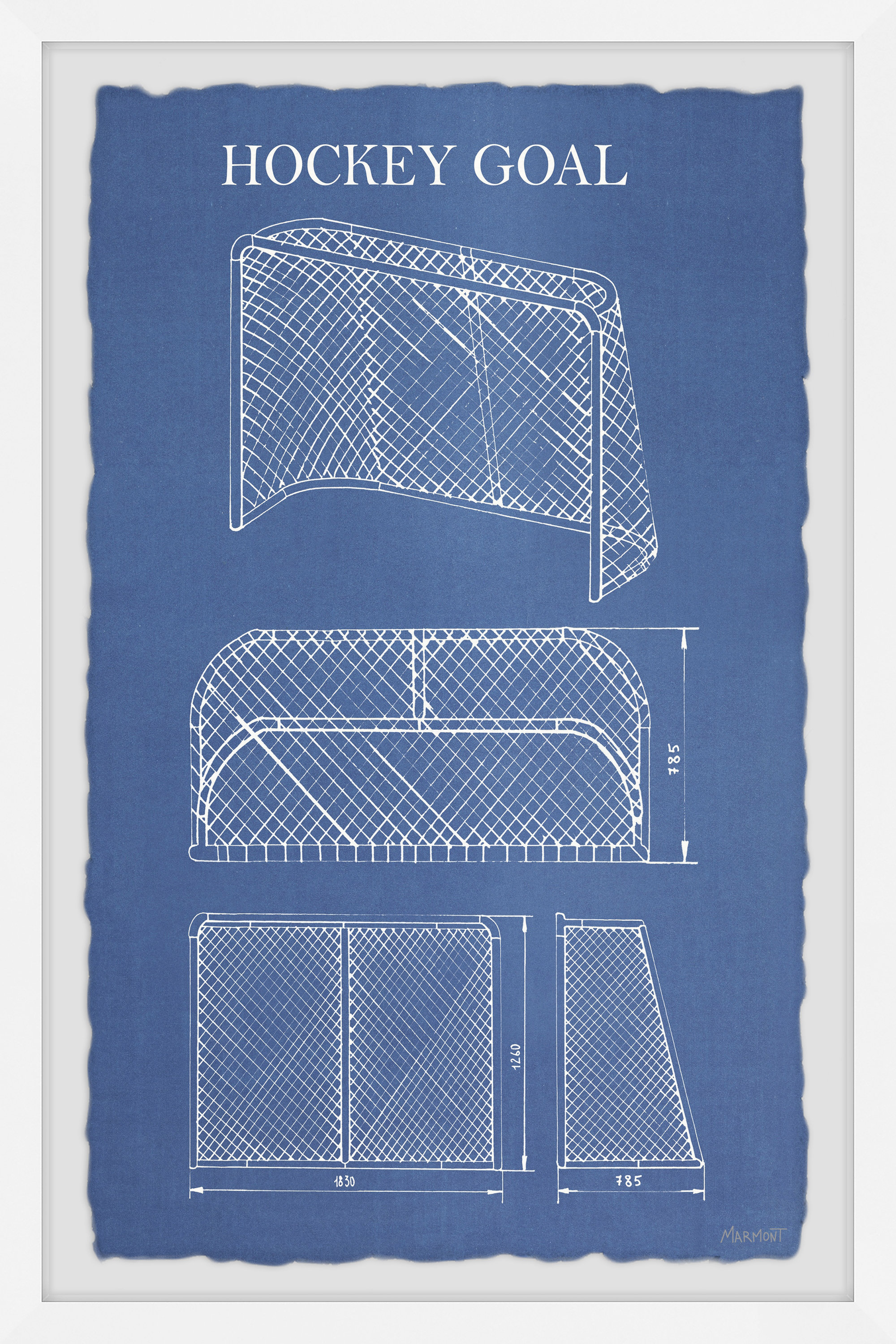 Isabelle & Max™ Hockey Goal Blueprint - Picture Frame Print - Wayfair ...