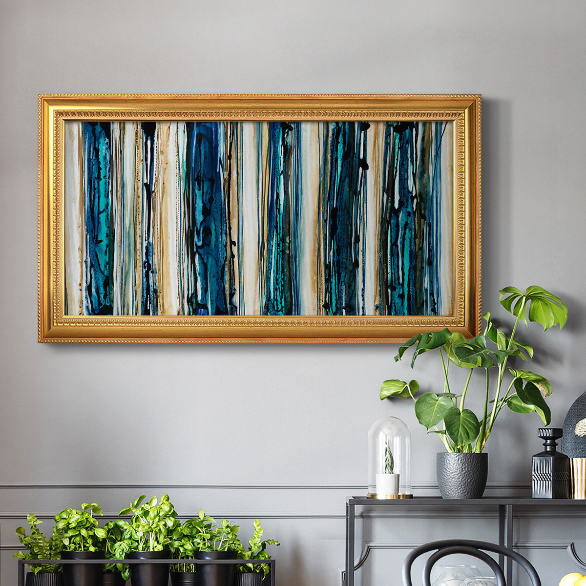 Ivy Bronx Blue Streaks Blue Streaks - Single Picture Frame Print on ...