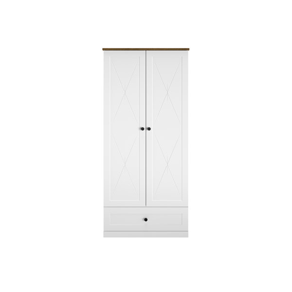 17 Stories Neli 2 Door Manufactured Wood Wardrobe | Wayfair.co.uk