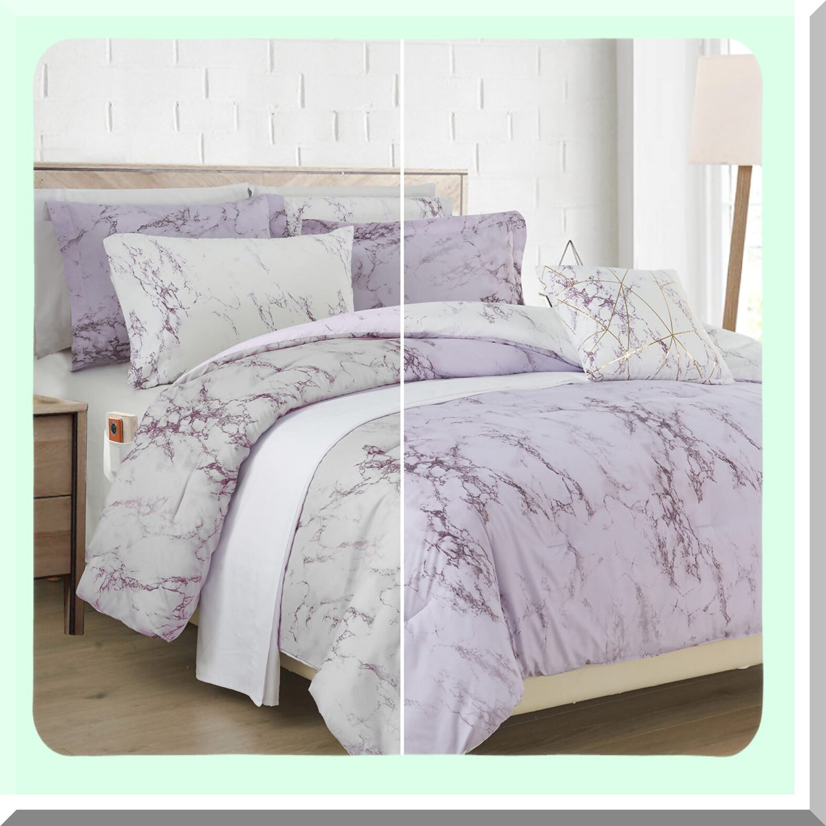 Orren Ellis MarbleDream 10-Piece Comforter Set - Plush Lilac/Purple ...