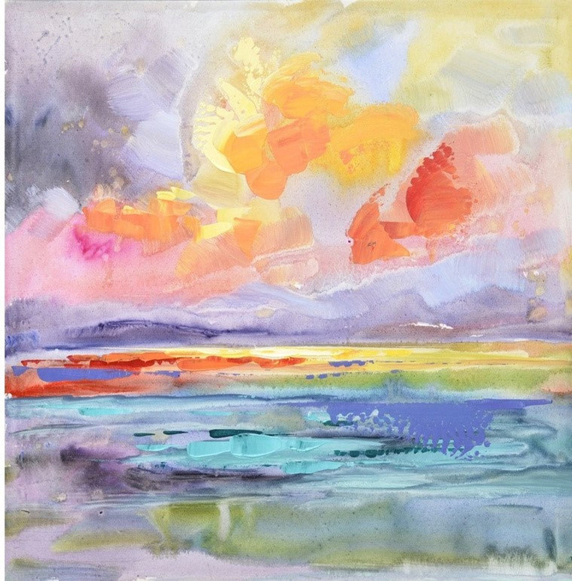 Wrought Studio™ Doritha Watercolor Abstract Framed On Canvas Painting ...