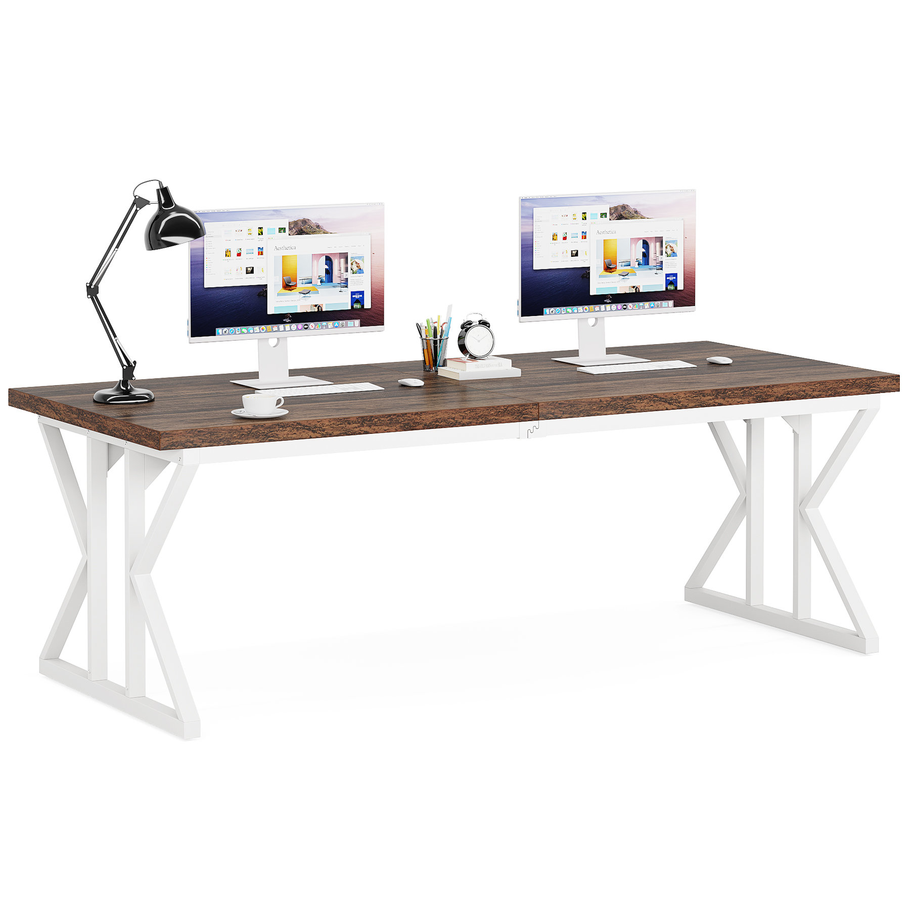 Gracie Oaks Metal Base Computer Desk & Reviews | Wayfair