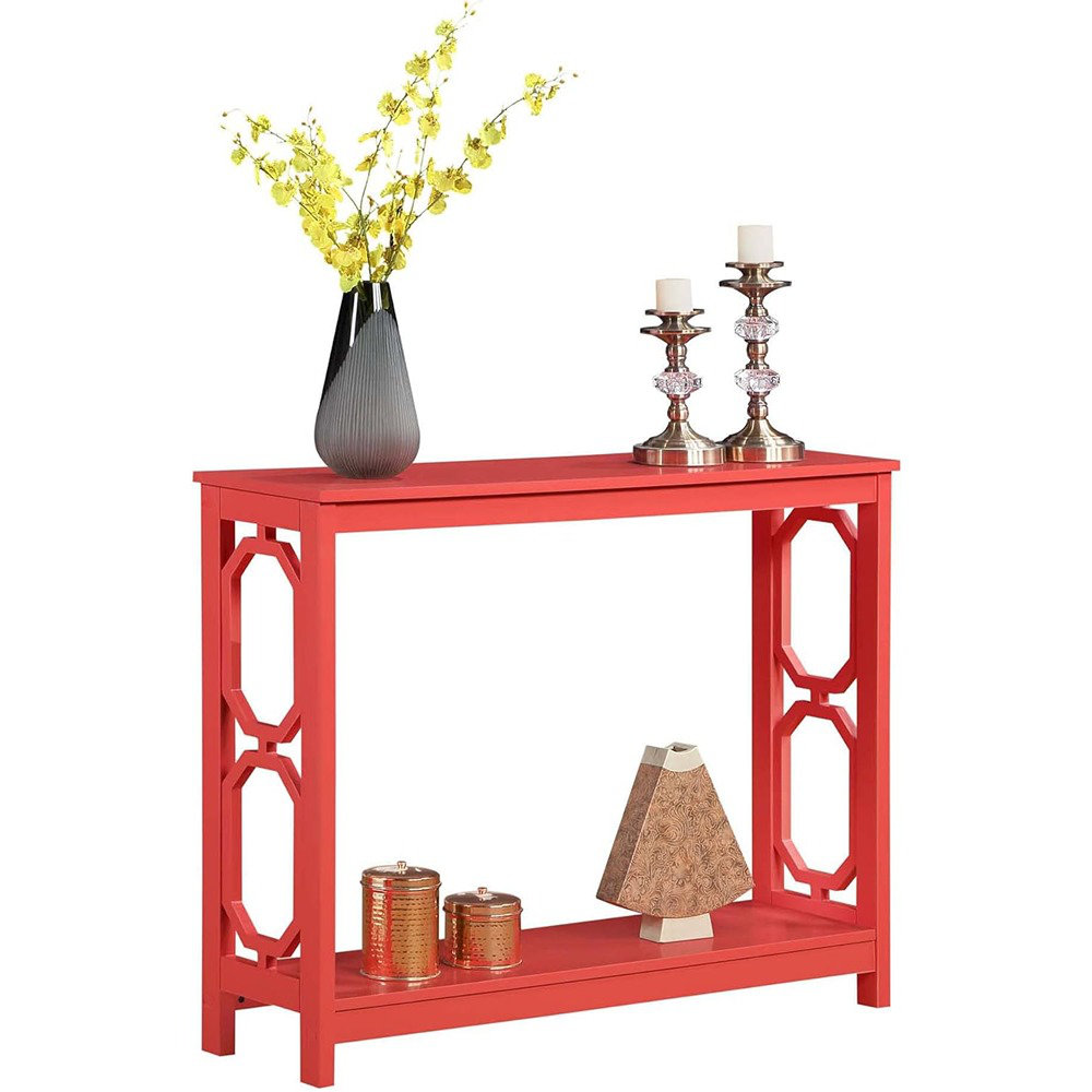 Latitude Run® Omega Console Table With Shelf, Coral | Wayfair