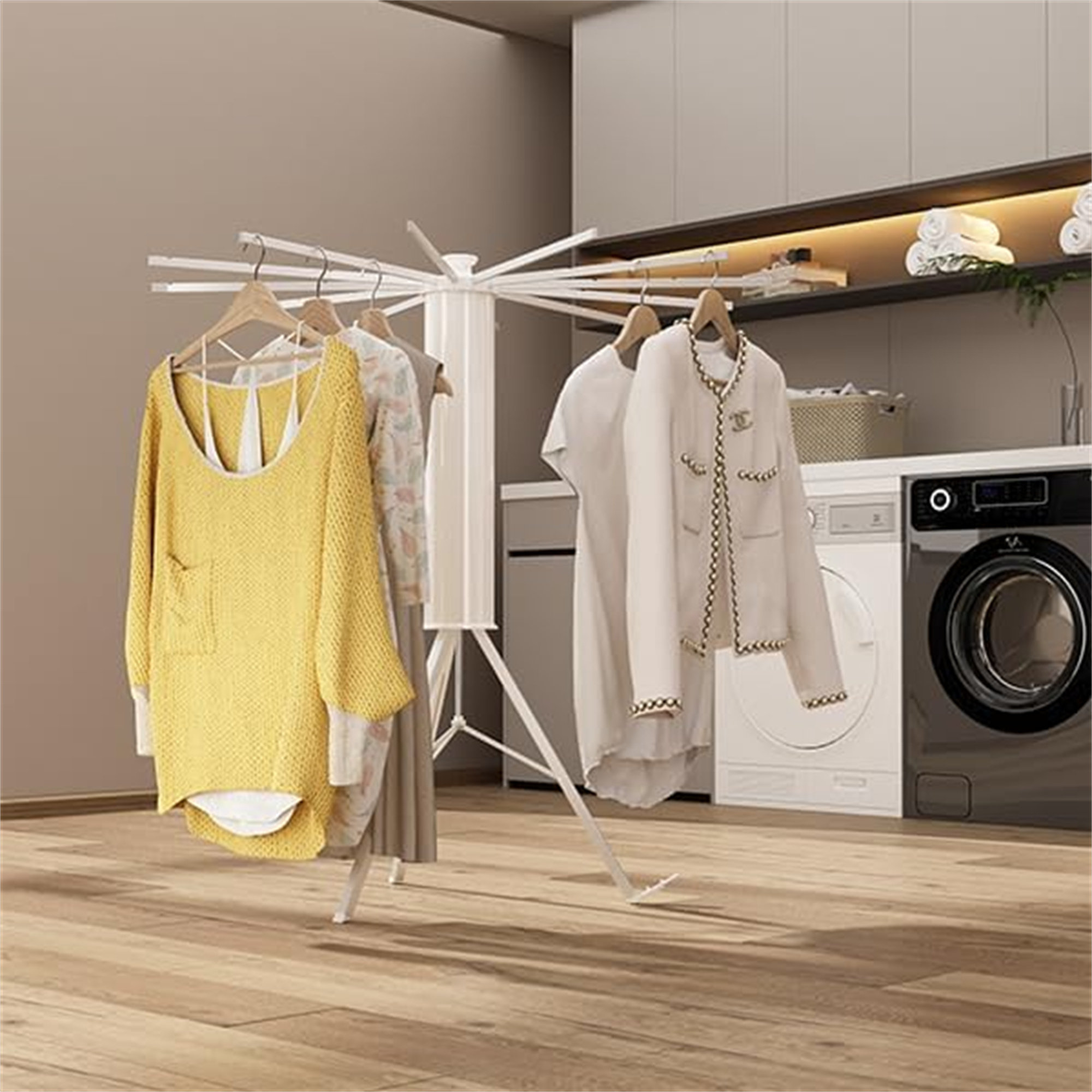 doitbest Portable Tripod Drying Rack - 12 Wooden Arms For Laundry Use ...