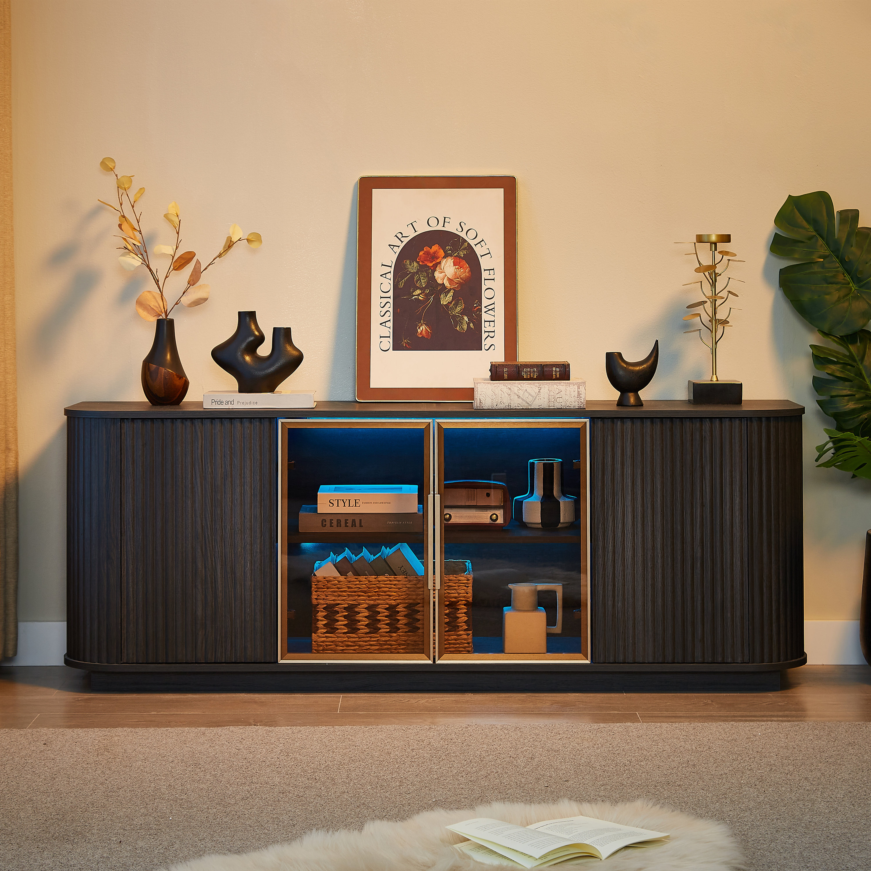 Ivy Bronx 64-Inch Wave Shaped TV Stand | Wayfair