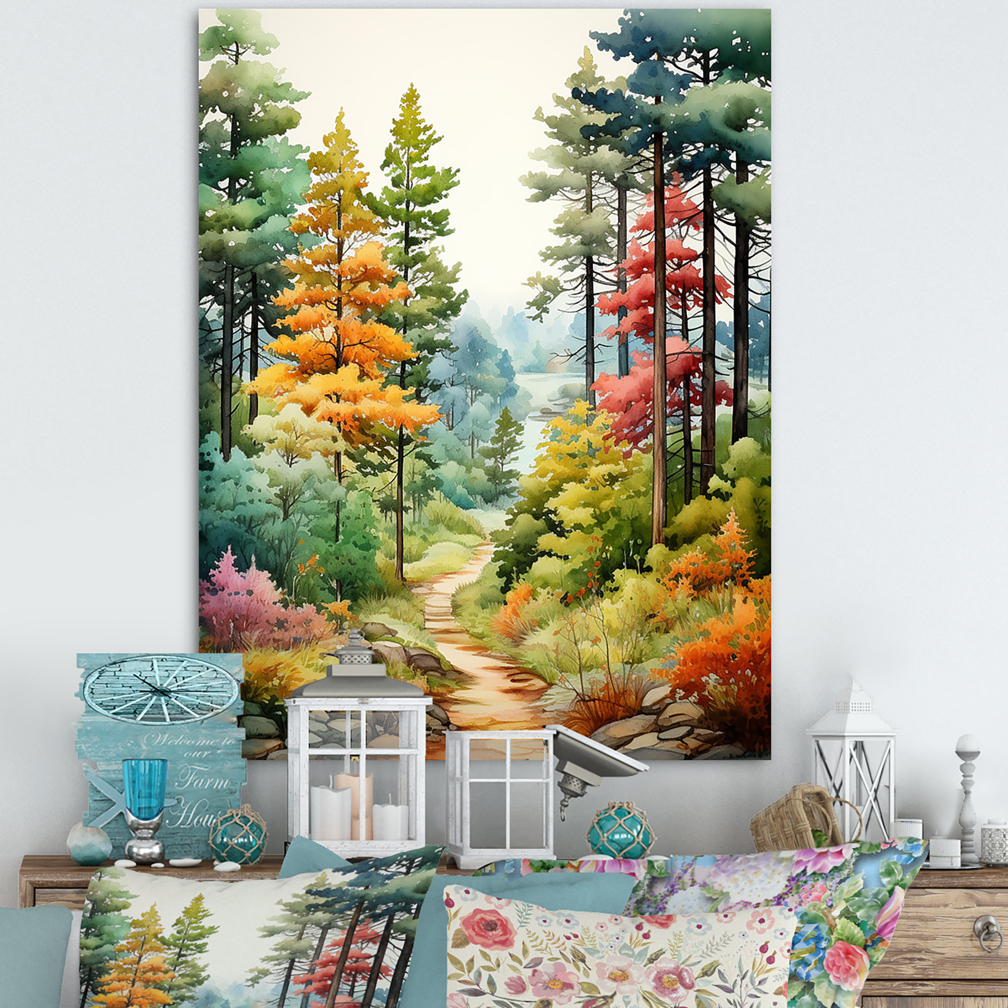 Millwood Pines Pine Tree Autumn Symphony III - Tree Pine Wall Art | Wayfair