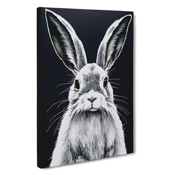 17 Stories Monochrome Hare No.2 - Wrapped Canvas Painting | Wayfair.co.uk