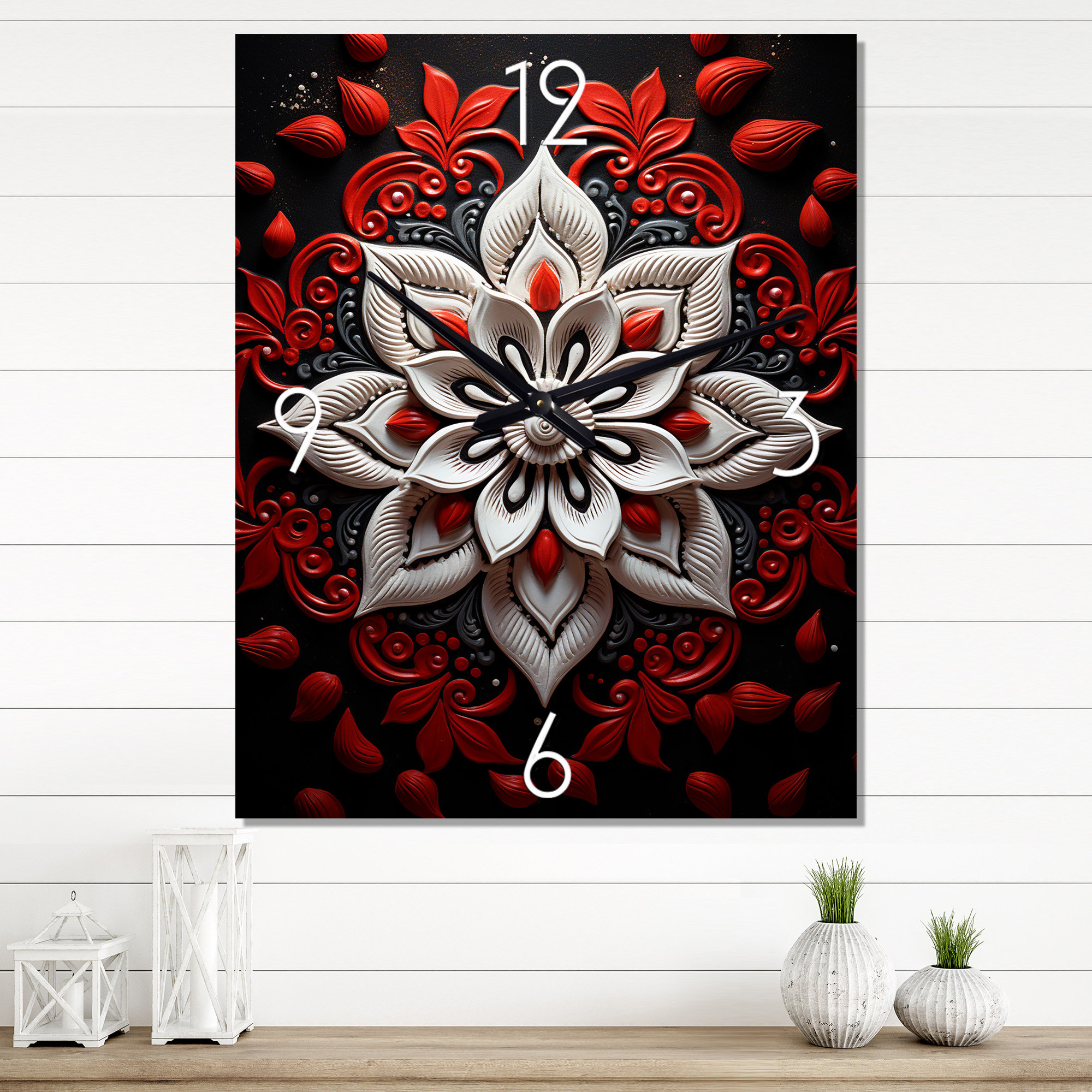 Design Art Hinduisim Divine Rangoli - Hinduism Wall Clocks | Wayfair