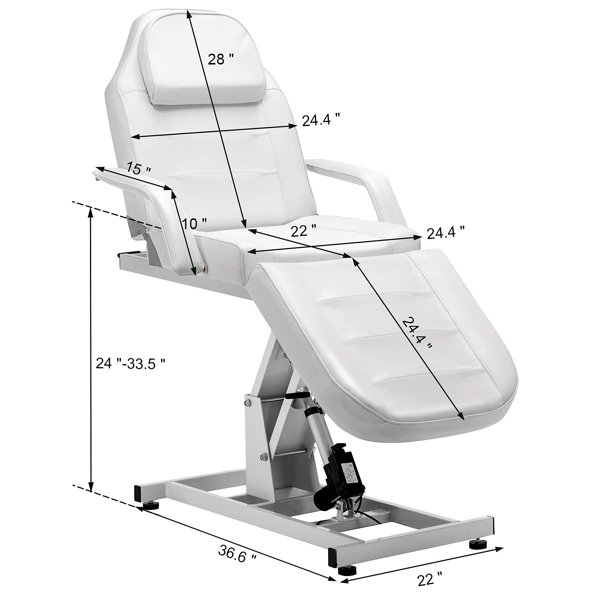 Symple Stuff Faux Leather Recliner, Beauty Spa Facial Salon Tattoo Bed ...