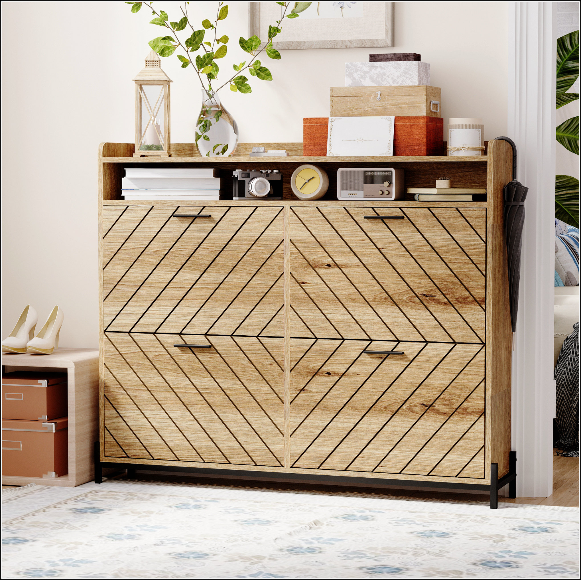 Everly Quinn shoe cabinet/shoe rack cabinet/shoe rack organizer cabinet ...