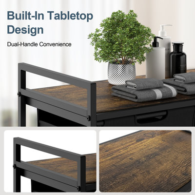 17 Stories Rolling Laundry Hamper And Waste Basket Set with Handles ...