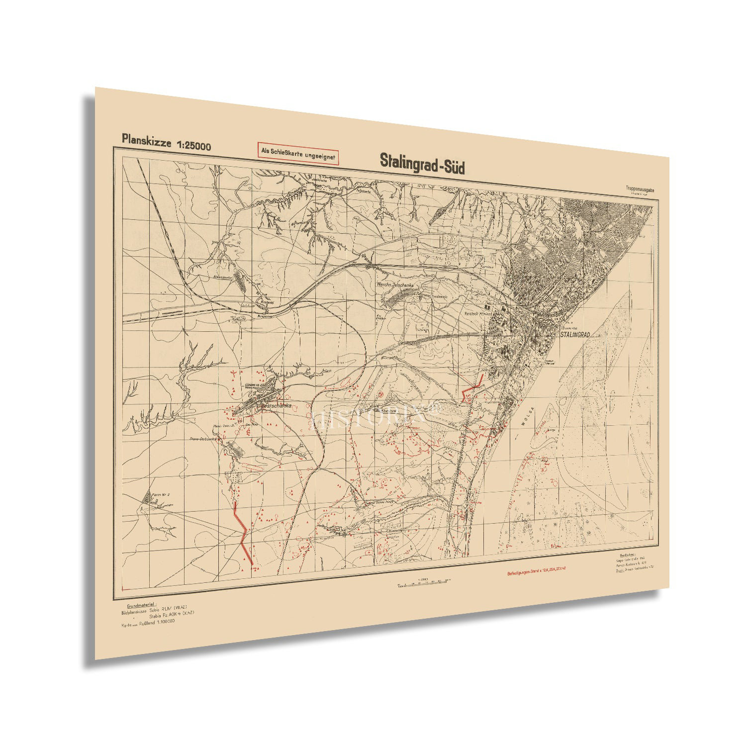 HISTORIC PRINTS " 1942 Stalingrad Russia Map Poster " on Paper | Wayfair