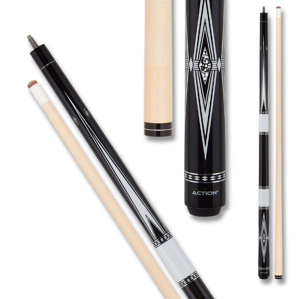 Action Cues Action BW26 Black & White Pool Cue Billiard Stick Billiards ...