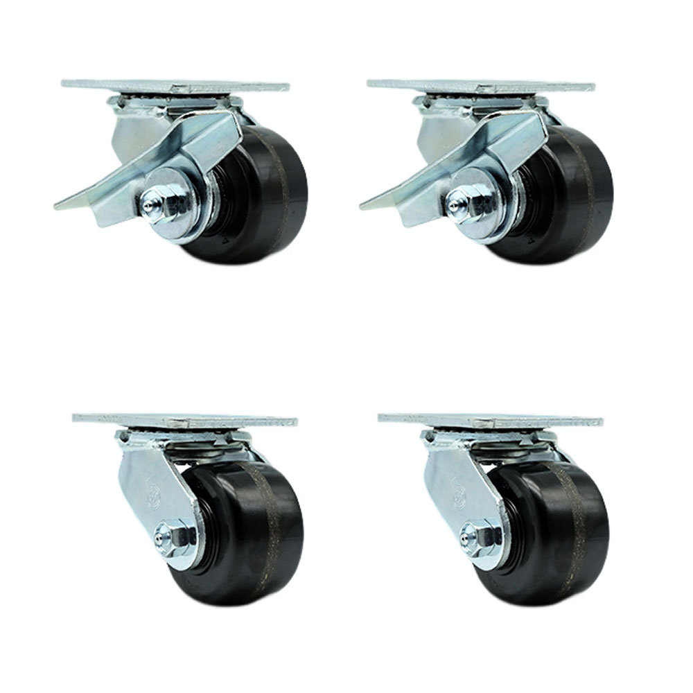 Service Caster 4 Piece Phenolic Caster Set with Ball Bearing | Wayfair