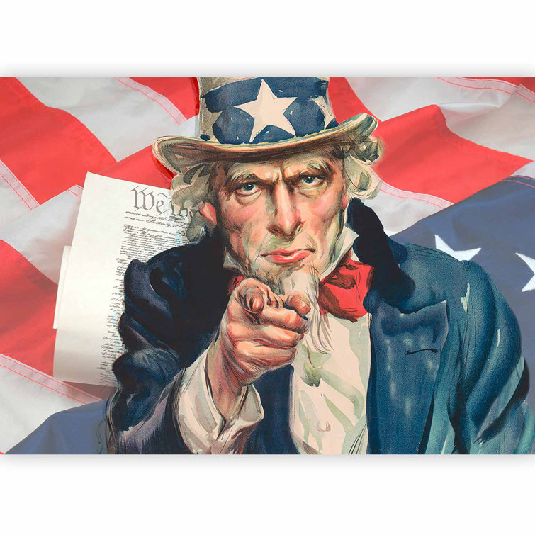 Lark Manor Wall Mural - Uncle Sam and flag | Wayfair