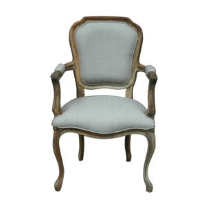 One Allium Way® Farmhouse Arm Linen Chair | Wayfair
