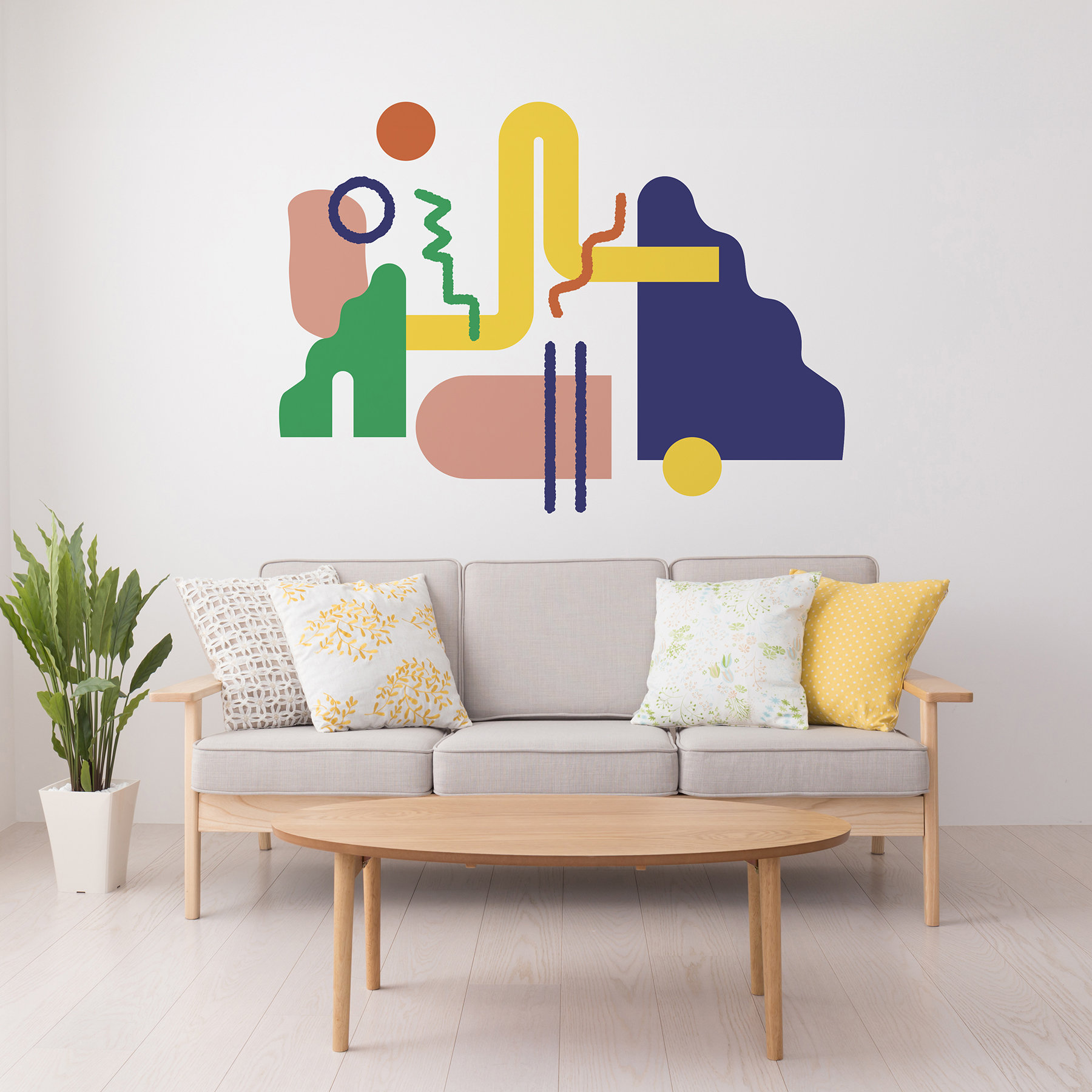 WallPops! Fun Haus Modular Mural Peel and Stick Wall Decals | Wayfair