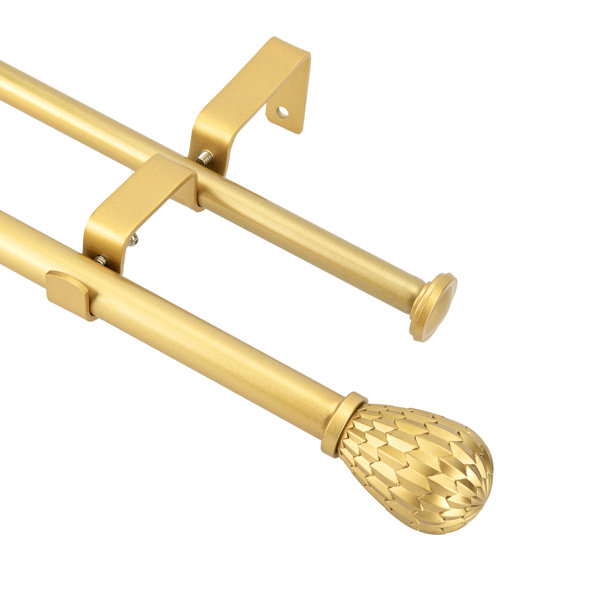 Winston Porter Roul Steel Adjustable Double Curtain Rod | Wayfair