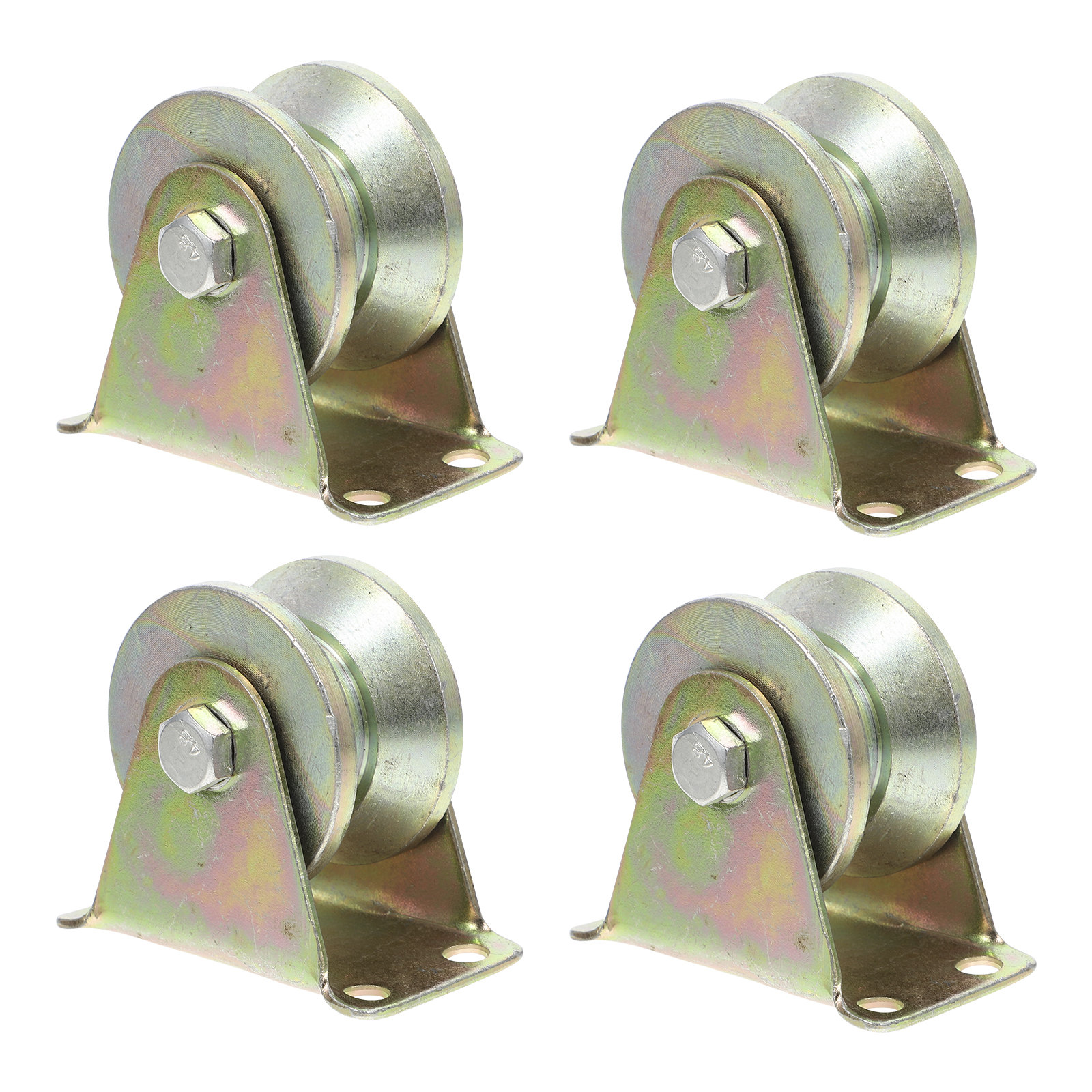 17 Stories 4Pcs V Groove Wheel Heavy Duty Door Rigid Caster Steel Rail ...