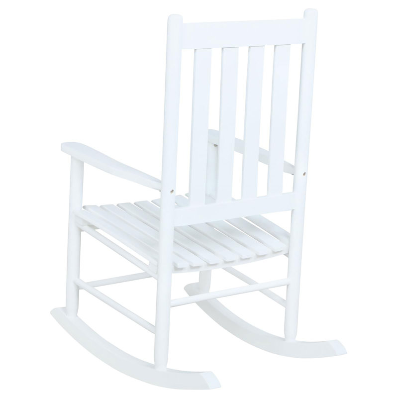 Winston Porter White Slat Back Rocking Chair | Wayfair