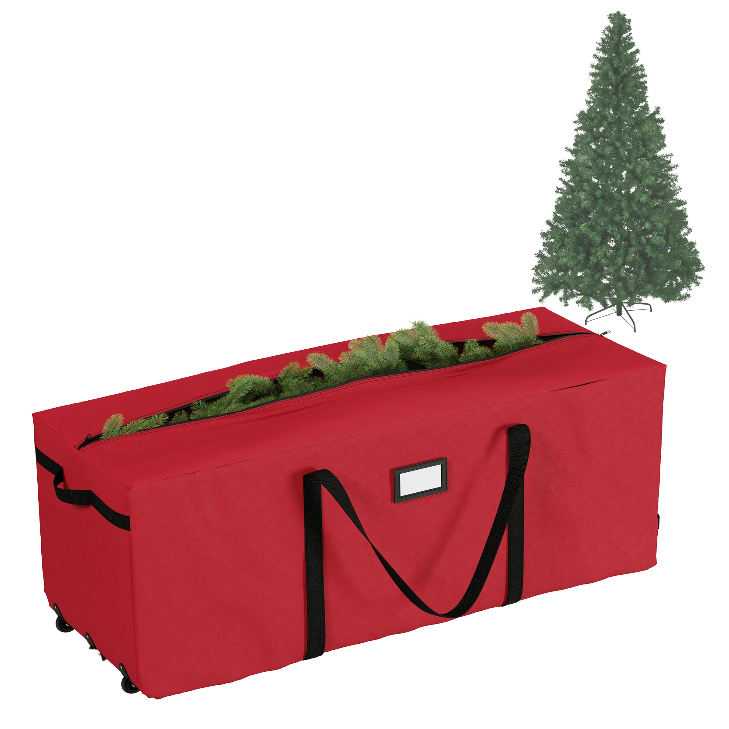 The Holiday Aisle® Christmas Tree Storage Bag with Wheels - Canvas ...