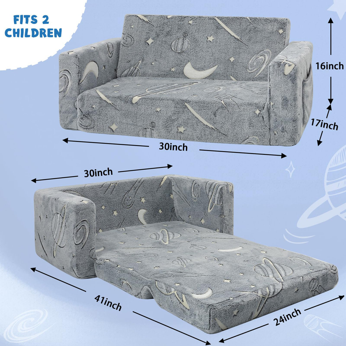 Isabelle & Max™ Amilee Kids Couch Sofa, Folding Toddler Couch & Reviews ...