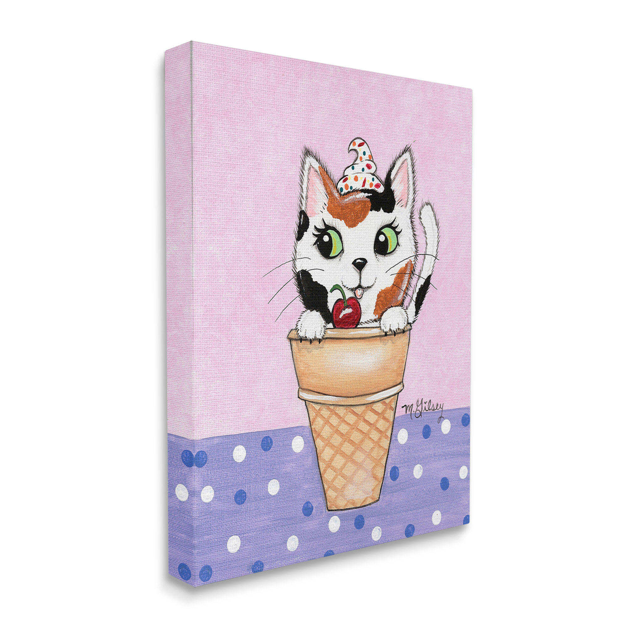 Winston Porter " Polka Dot Cat Sundae " by Michelle Gilsey on | Wayfair