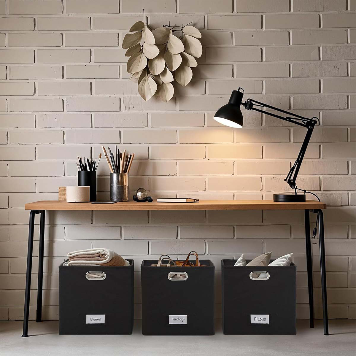 KINOFO Felt Storage Bins, 11 Inch Cube Storage Bin With Labels For ...