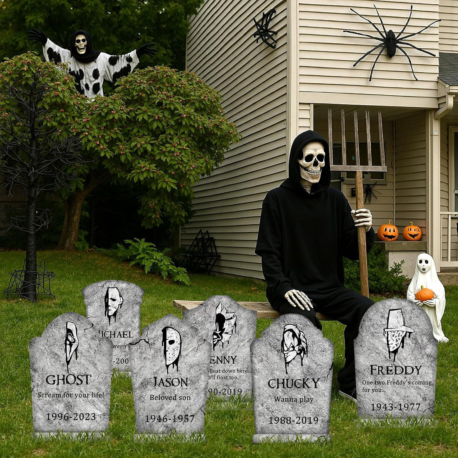 The Holiday Aisle® 6ct Large Halloween Outdoor Graveyard Tombstone Yard ...