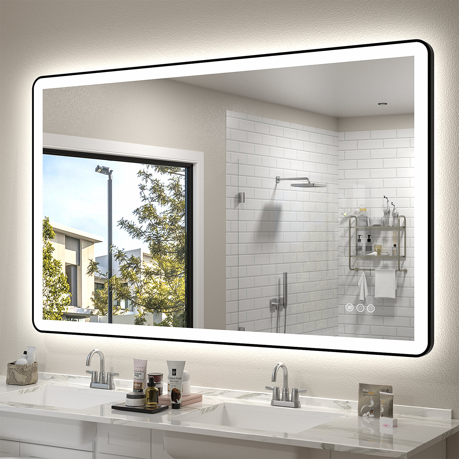 Orren Ellis Aevar Independent Controlled Front & Back Light Anti-Fog ...
