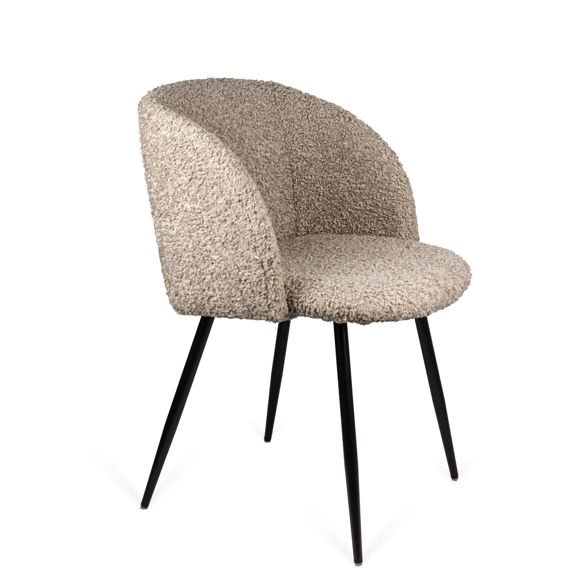 George Oliver Brown Faux Fur Dining Chairs (2) - Comfortable Ergonomics, Foam Padding, Powder ...