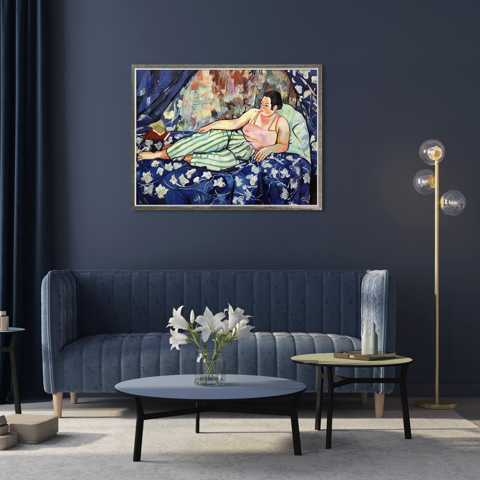Overstock Art The Blue Room By Suzanne Valadon With Java Bean Frame ...