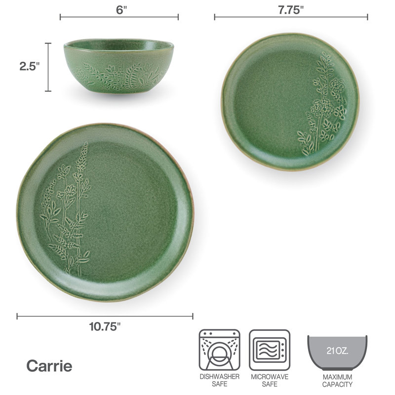 Pfaltzgraff Carrie 12-Piece Stoneware Dinnerware Set, Service for 4 ...
