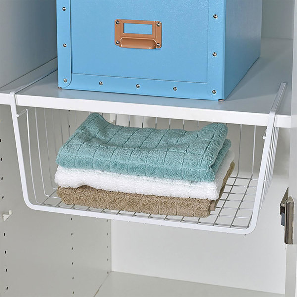 Belfry Kitchen Frances White Kitchen Under Shelf Storage Basket Rack ...