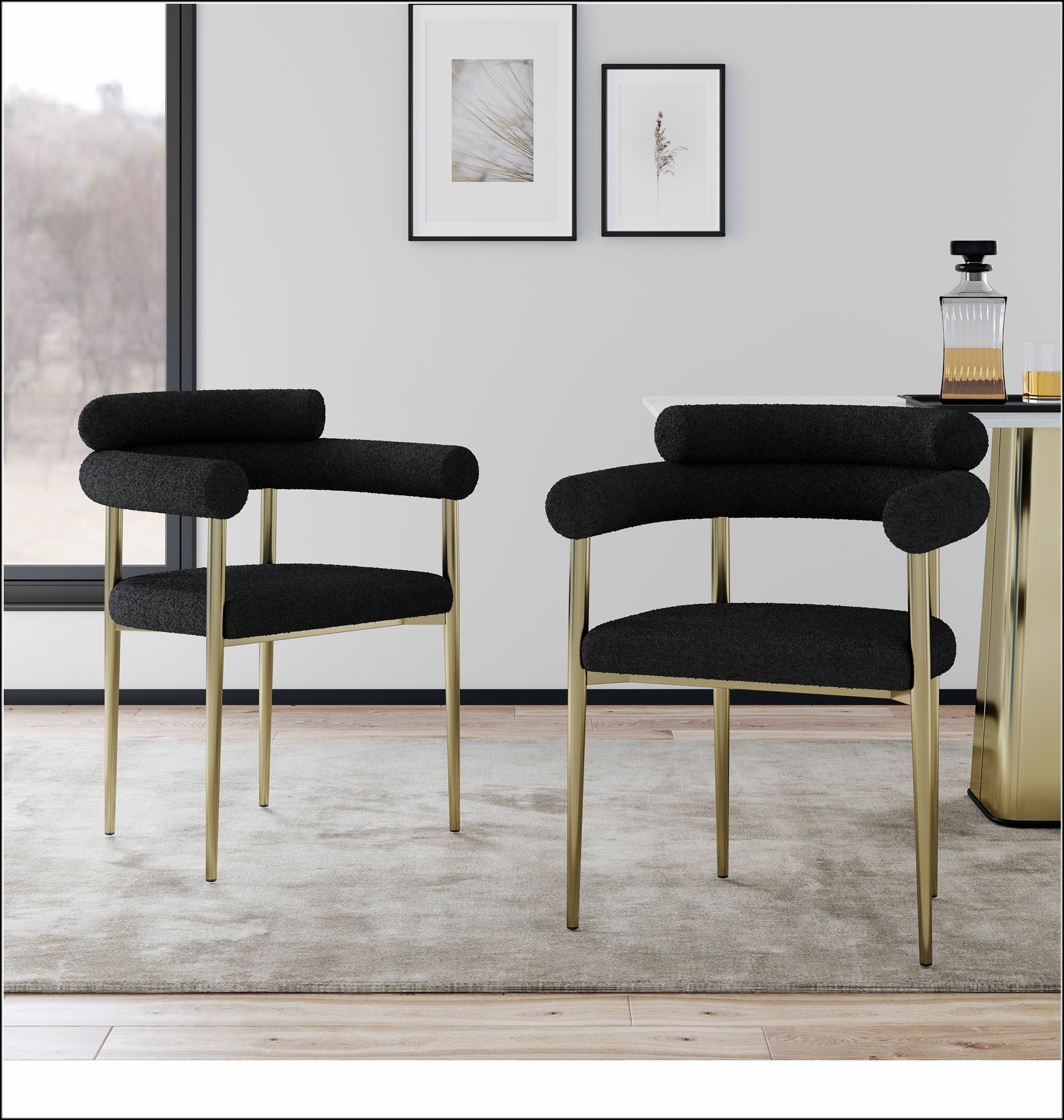 Corrigan Studio® Woker Dining Chairs Set of 2, Mid-Century Modern ...
