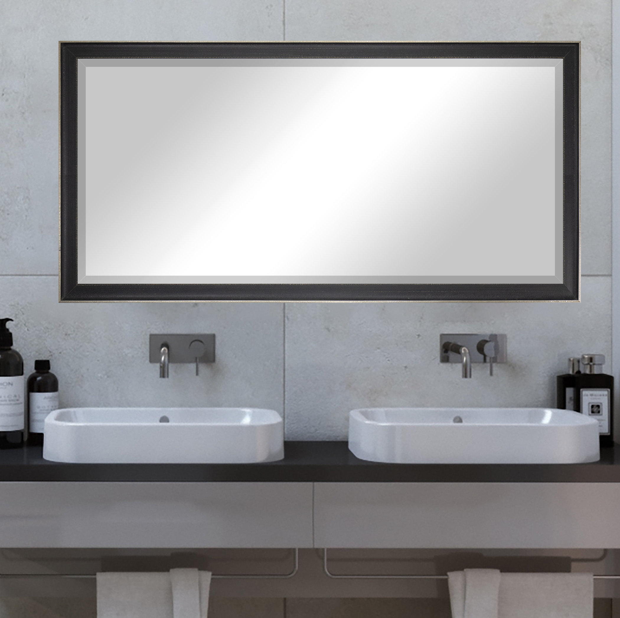 Rosalind Wheeler Burgoon Double Edge Beveled Bathroom / Vanity Mirror ...