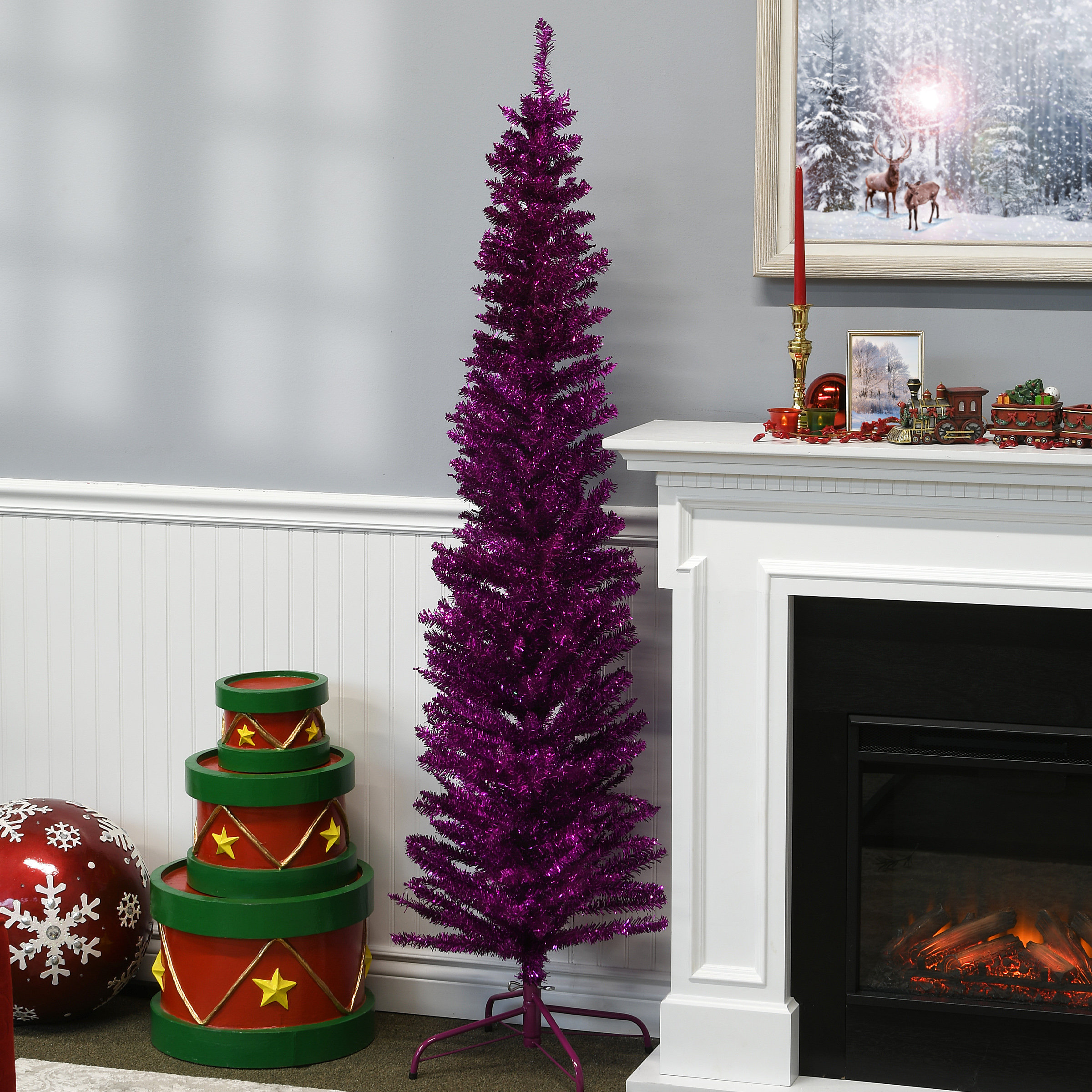 National Tree Company Pink Tinsel Tree & Reviews | Wayfair