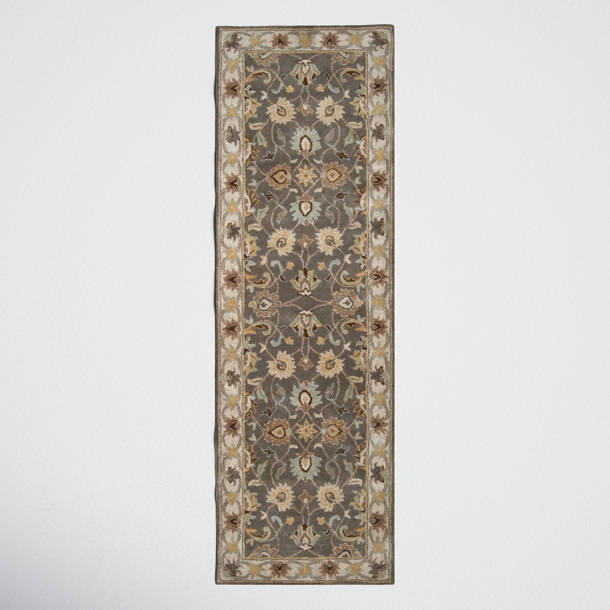 Arden Floral Handmade Tufted Wool Burnt Orange Area Rug & Reviews ...