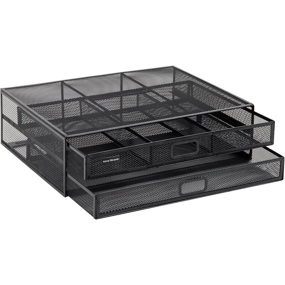 RTMB LLC Metal Mesh Monitor Stand With Ventilated Laptop Riser And Storage Drawer For Office ...