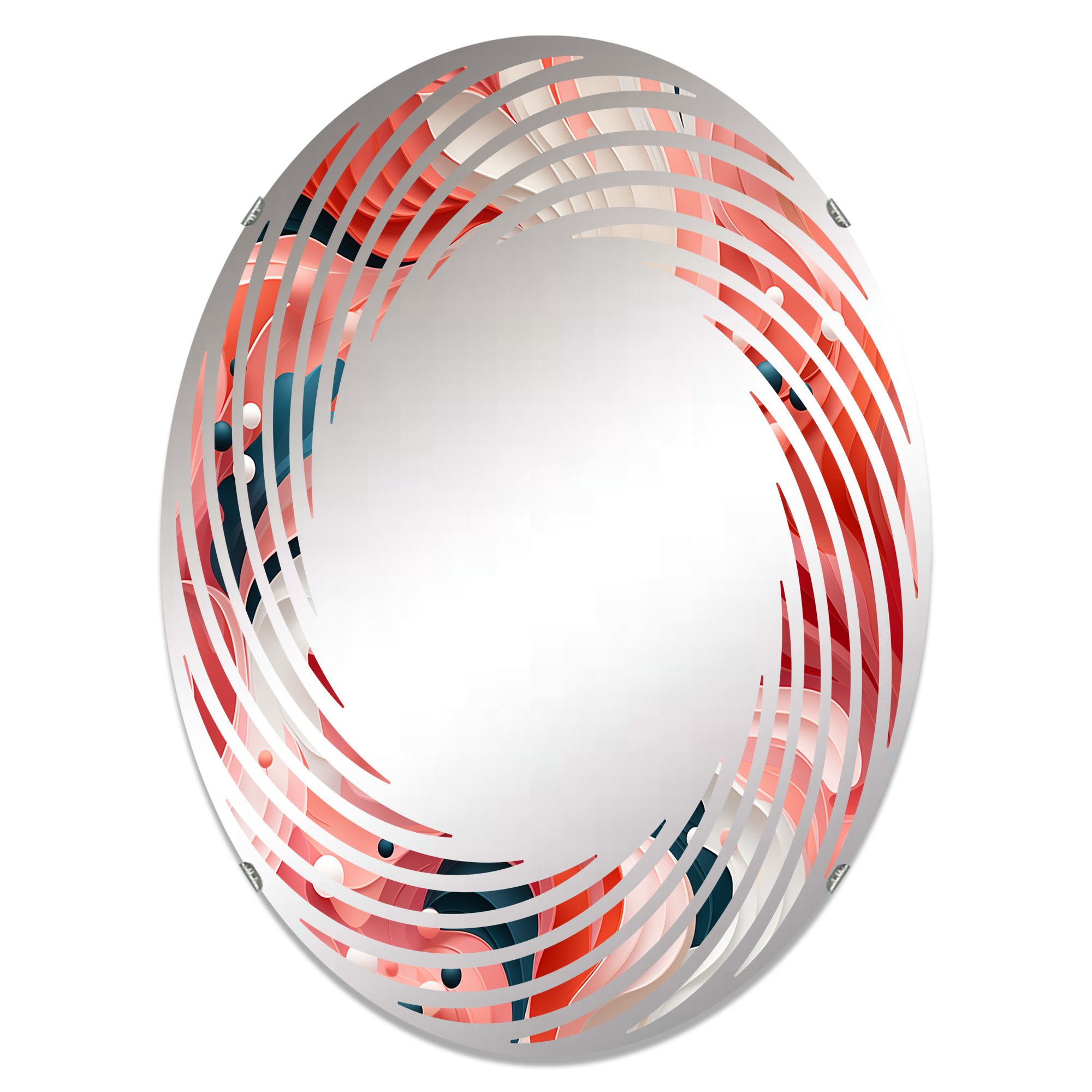 Design Art Tropical Reef Rendezvous Pink Pattern - Spiral Wall Mirror ...