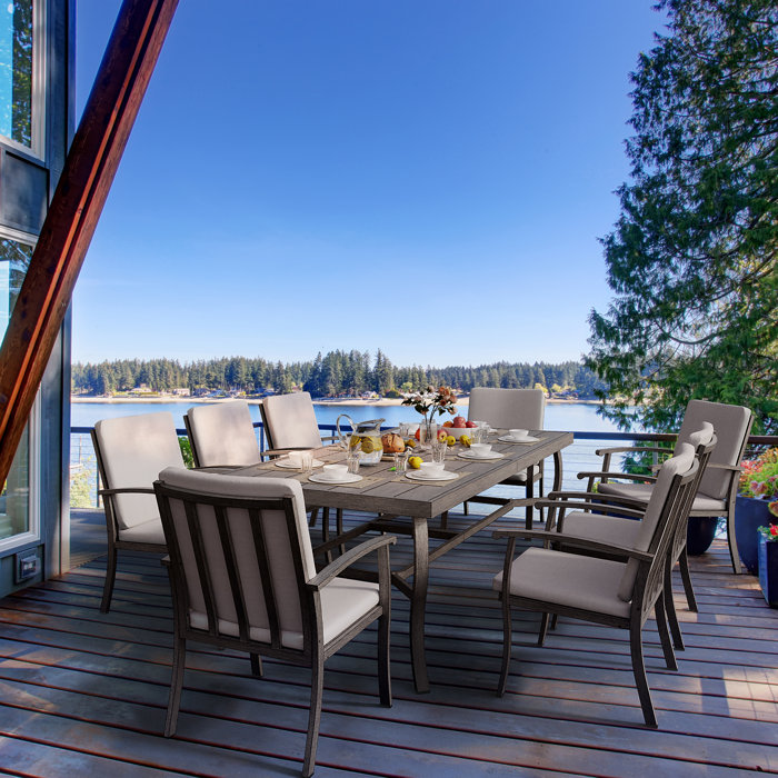 Red Barrel Studio® Kannyn Rectangular 8 - Person 84.1" Long Aluminum ...